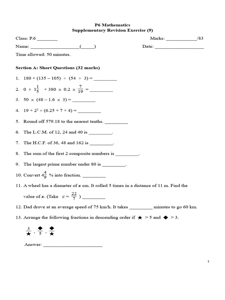 2122 p6 Math Supp Ex For Allocation Ex09 | PDF | Area | Euclidean Plane Geometry