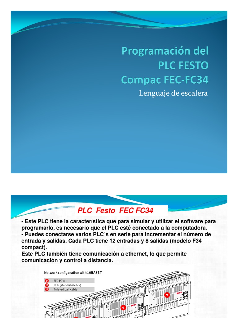 Programación PLC Festo FC34 en Escalera | PDF | Informática ...