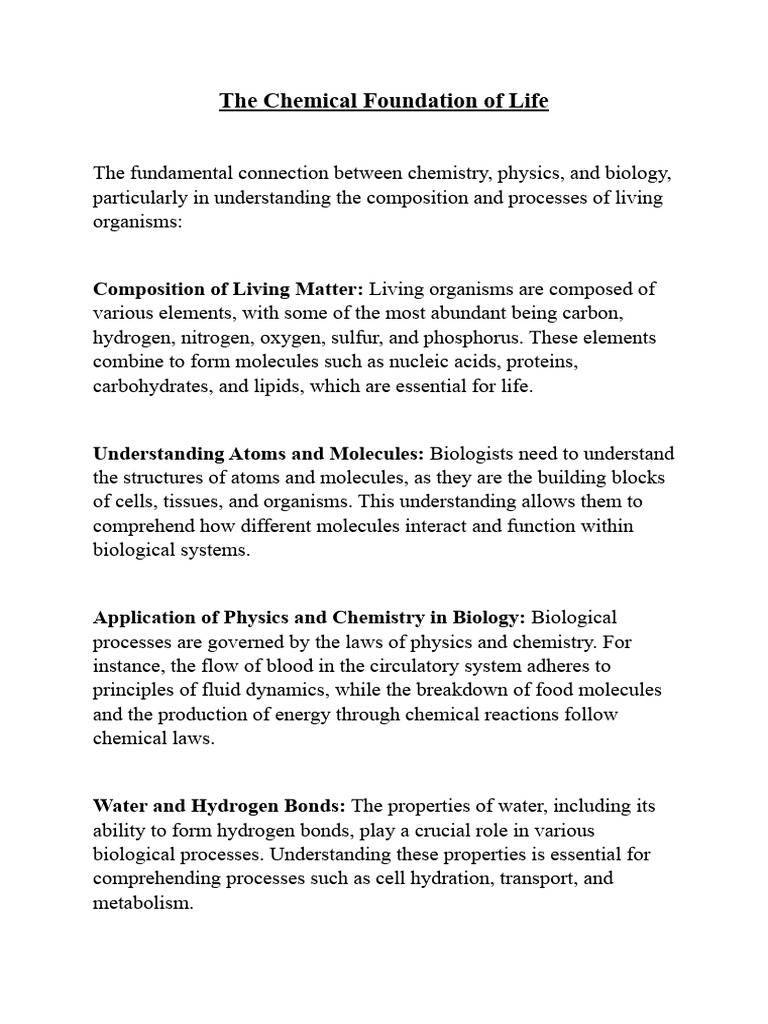 The Chemical Foundation of LIfe | Download Free PDF | Atomic Orbital ...