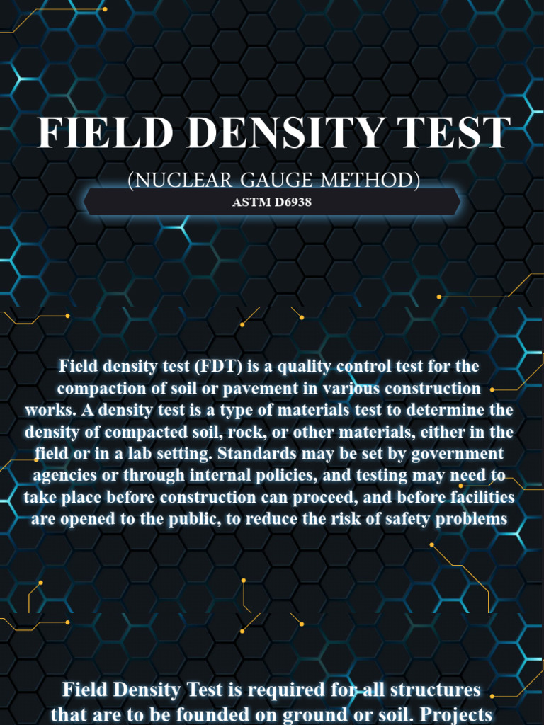 Field Density TestNuclear Gauge Method | PDF | Civil Engineering