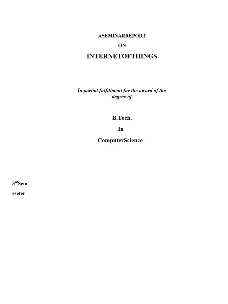 IOT_report_ | PDF | Internet Of Things | Home Automation