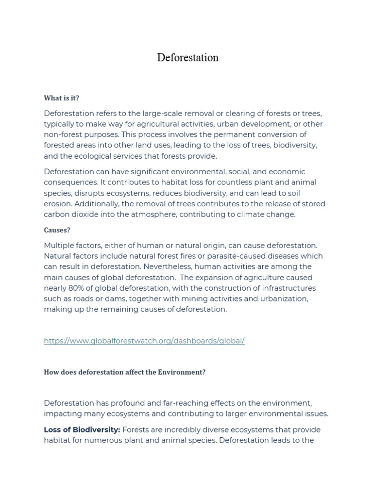 Deforestation | Download Free PDF | Deforestation | Habitat Destruction