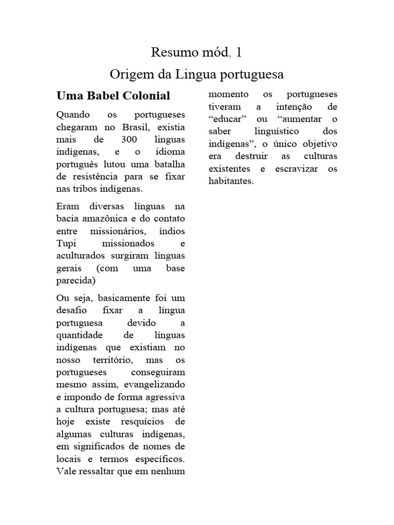 Prova de Portugues, Resumo | Download grátis PDF | Contos | Povos indígenas