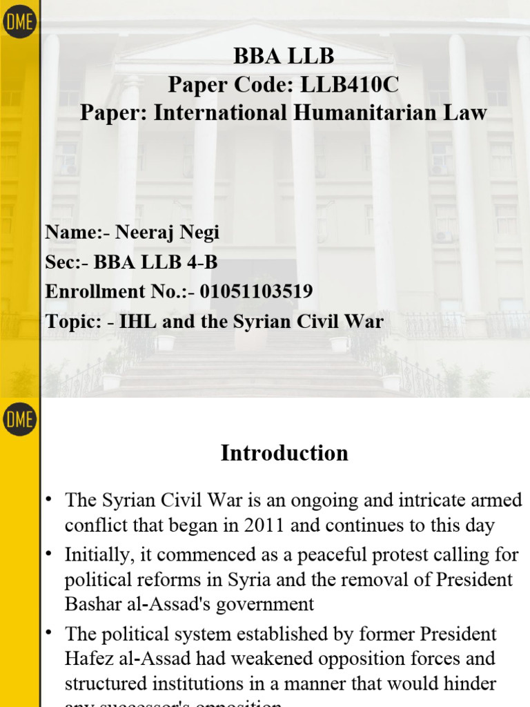 IHL Presentation by Neeraj Negi | PDF | Syrian Civil War | Syria