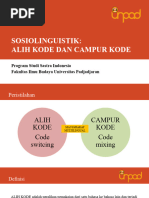Kelompok 6 Sosiolinguistik (Alih Kode Dan Campur Kode) | PDF
