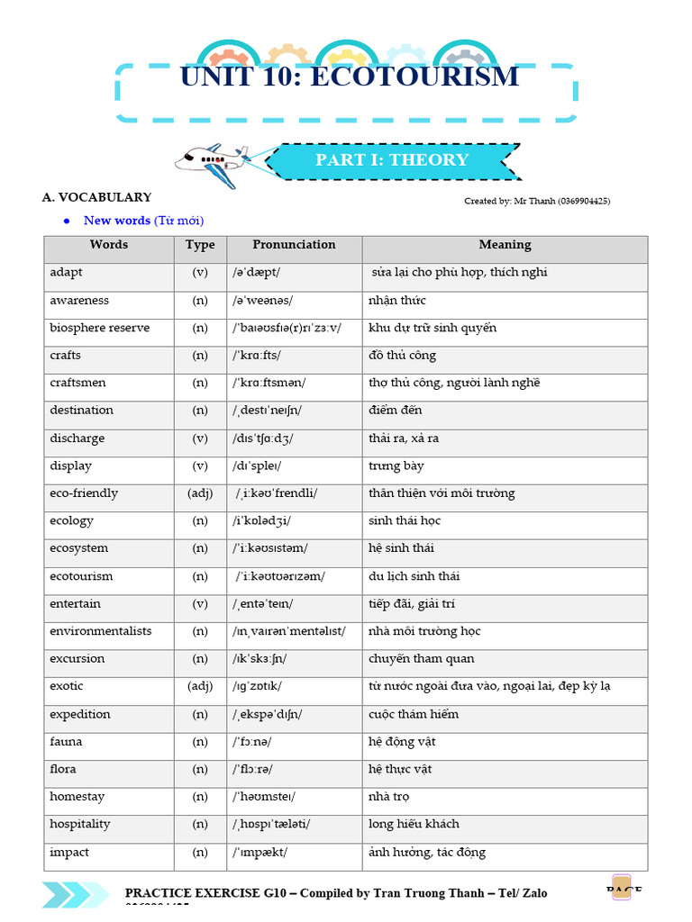 Unit 10 (HS) | PDF | Tourism | Natural Environment