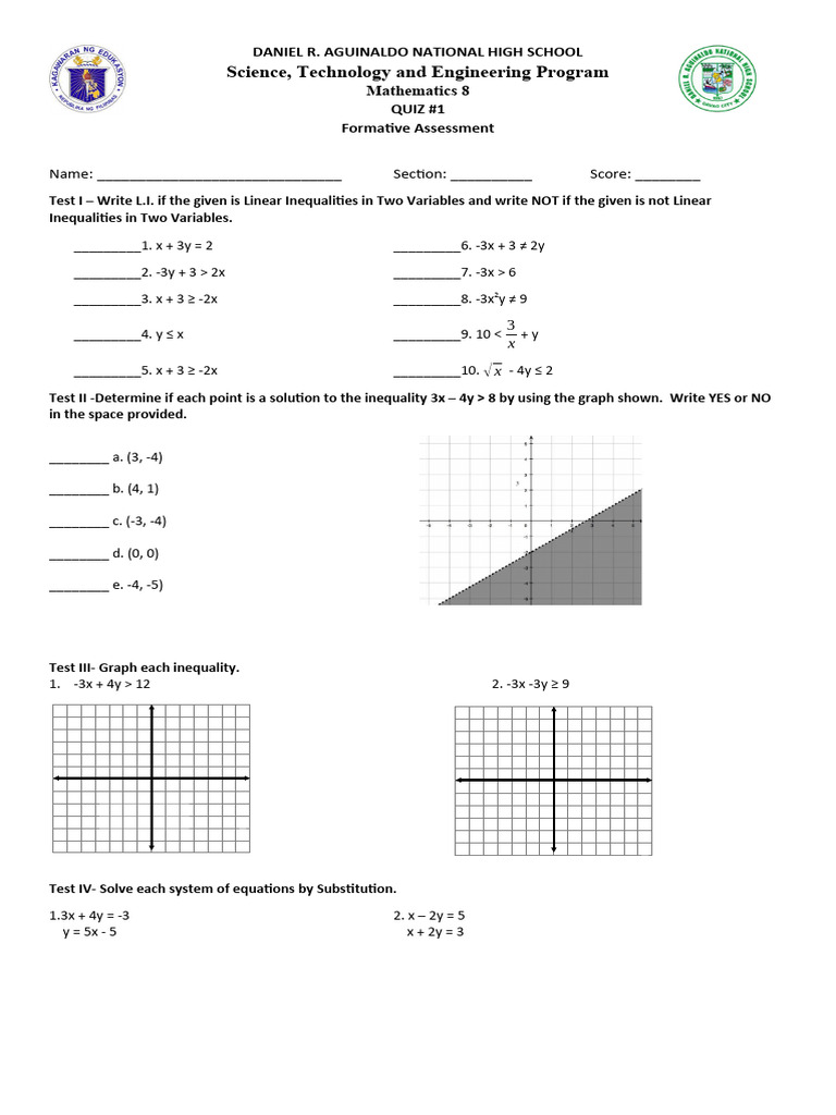 SYSTEM OF LINEAR EQUATIONS AN INEQUALITIES | PDF | Mathematical Concepts | Mathematical Objects