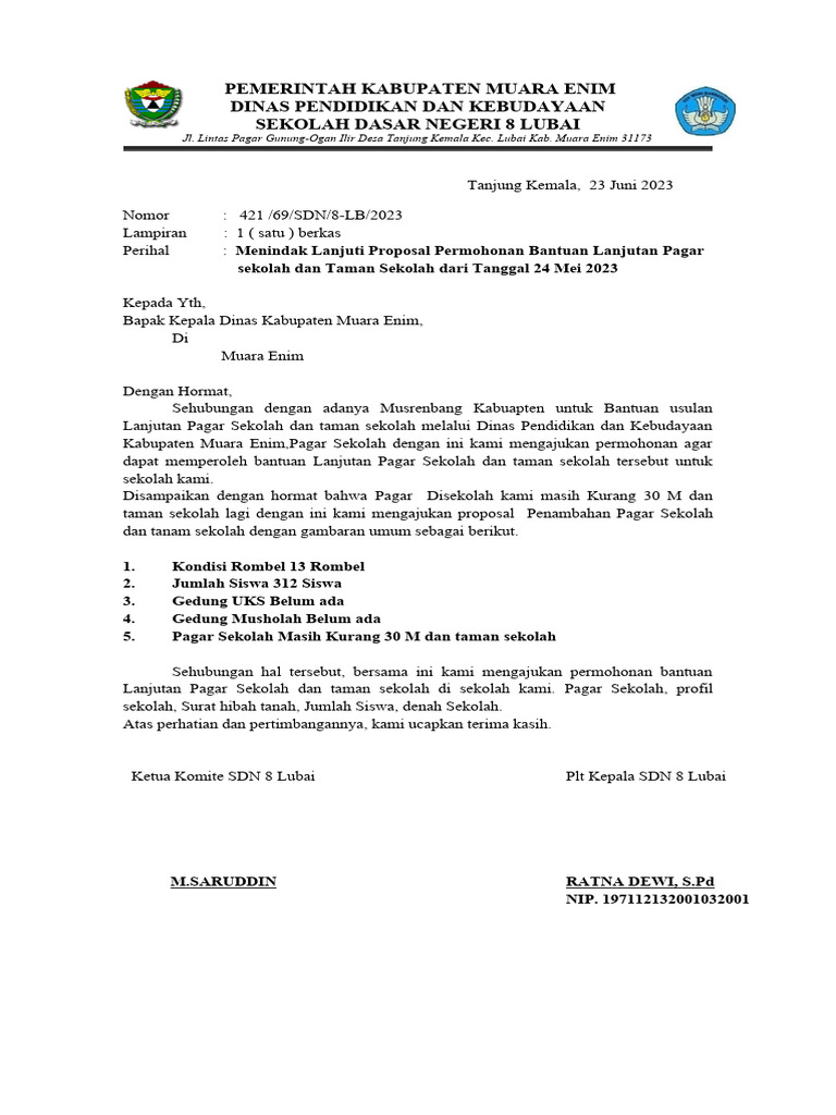 contoh proposal Pagar Sekolah | PDF