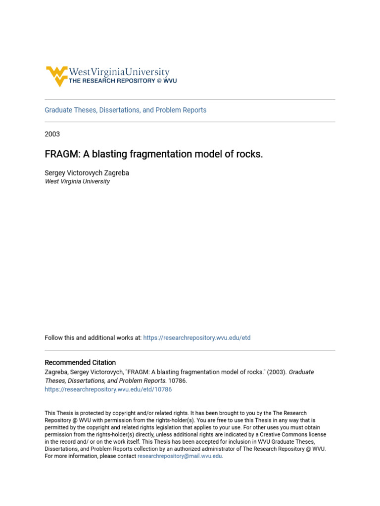 FRAGM - A Blasting Fragmentation Model of Rocks. | PDF | Stress ...
