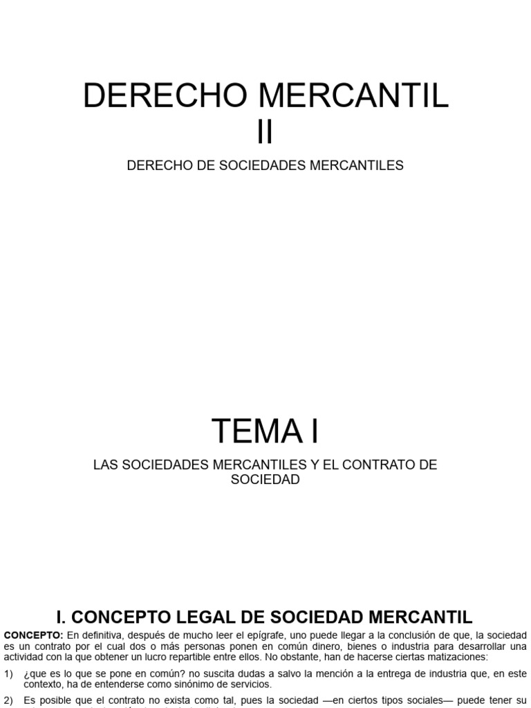 Derecho Mercantil Ii - Uned - Tema I | PDF | Sociedad de ...