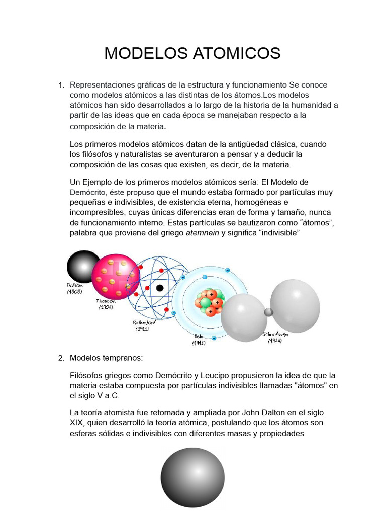 Modelos Atomicos | PDF | Átomos | Núcleo atómico