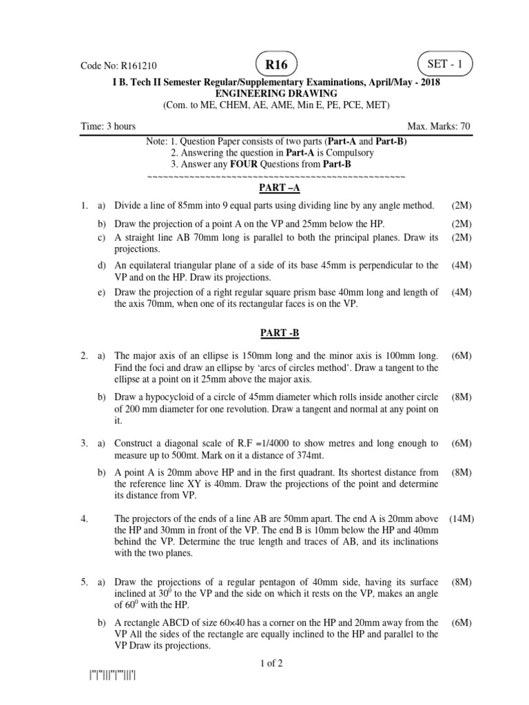 Engineering Drawing Exam Questions | PDF | Circle | Ellipse