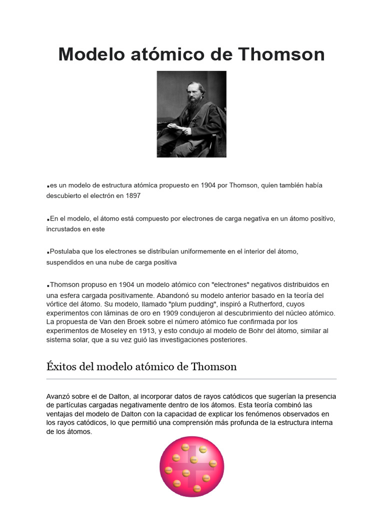 Modelo Atómico de Thomson | PDF | Física teórica | Física Aplicada e ...