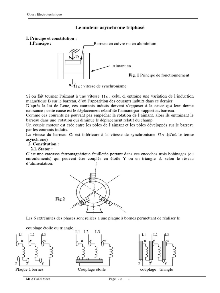 Cours sur le moteur asynchrone | PDF | Composants électriques | Magnétisme