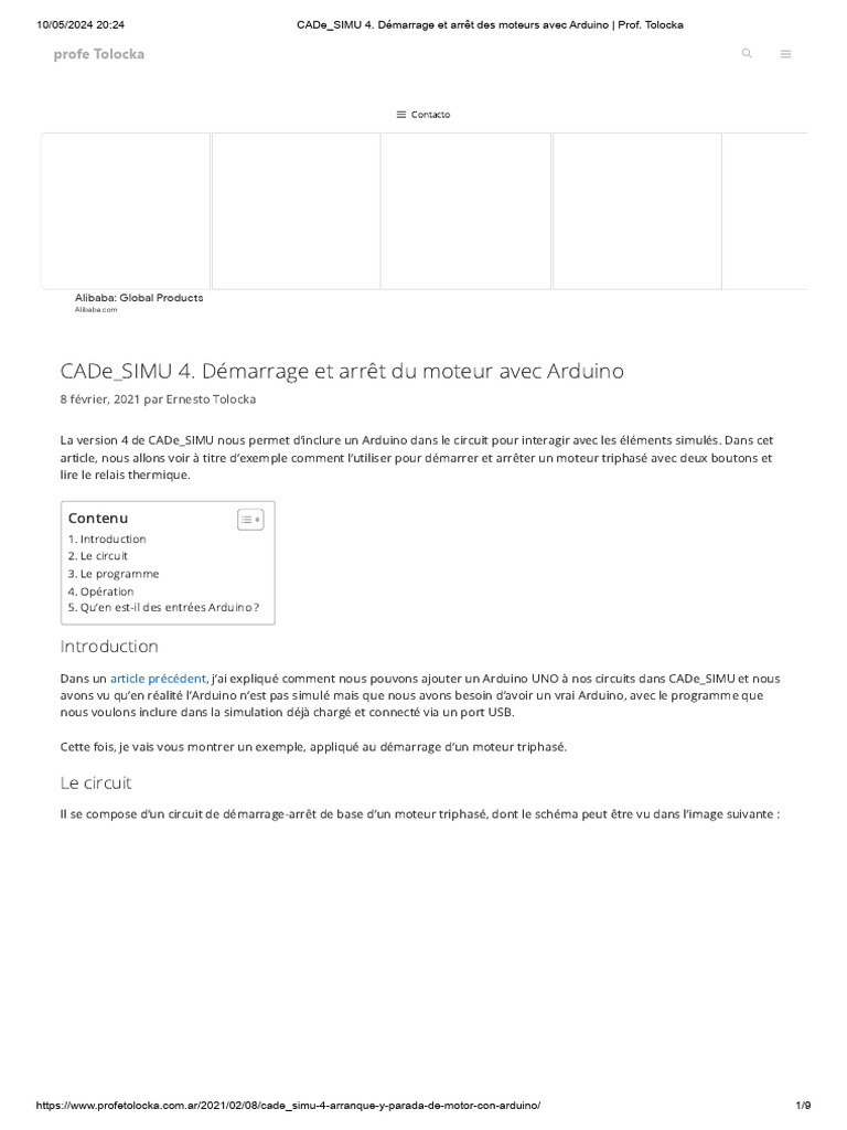 CADe - SIMU 4. Démarrage Et Arrêt Des Moteurs Avec Arduino - Prof. Tolocka | PDF | Ingeniería ...