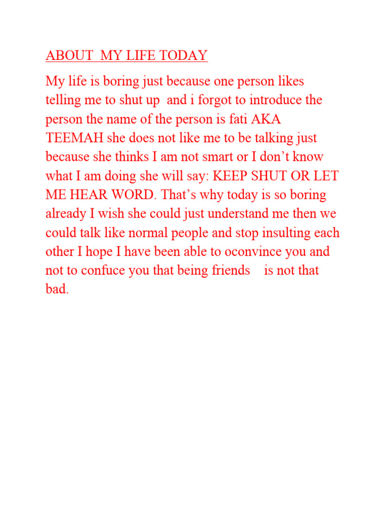 About My Life Today | PDF | Career & Growth | Self-Improvement