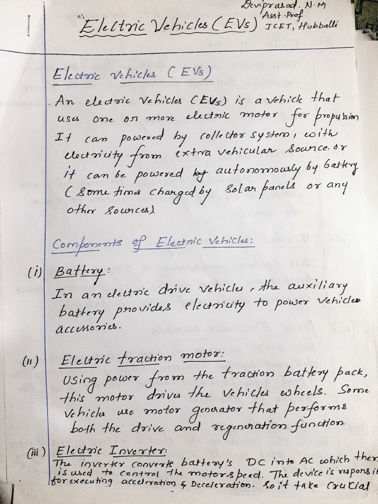 Module - 3 - Electric Vehicles EV's & Hybrid Electric Vehicle | PDF ...