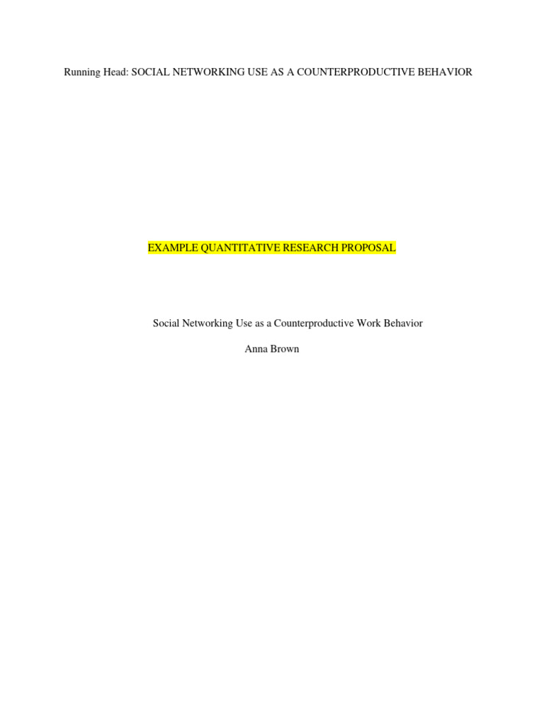 Example Quantitative Research Proposal | PDF | Social Networking ...