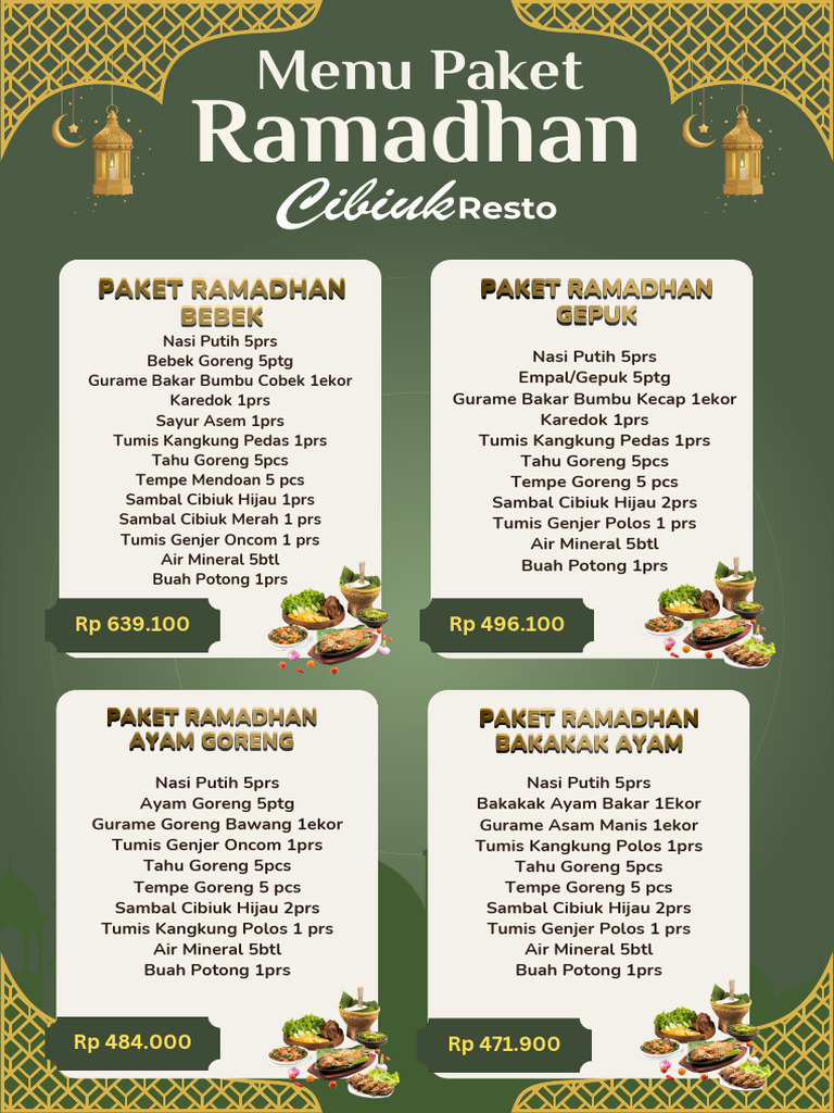 Menu Paket Ramadhan | PDF | Cooking, Food & Wine