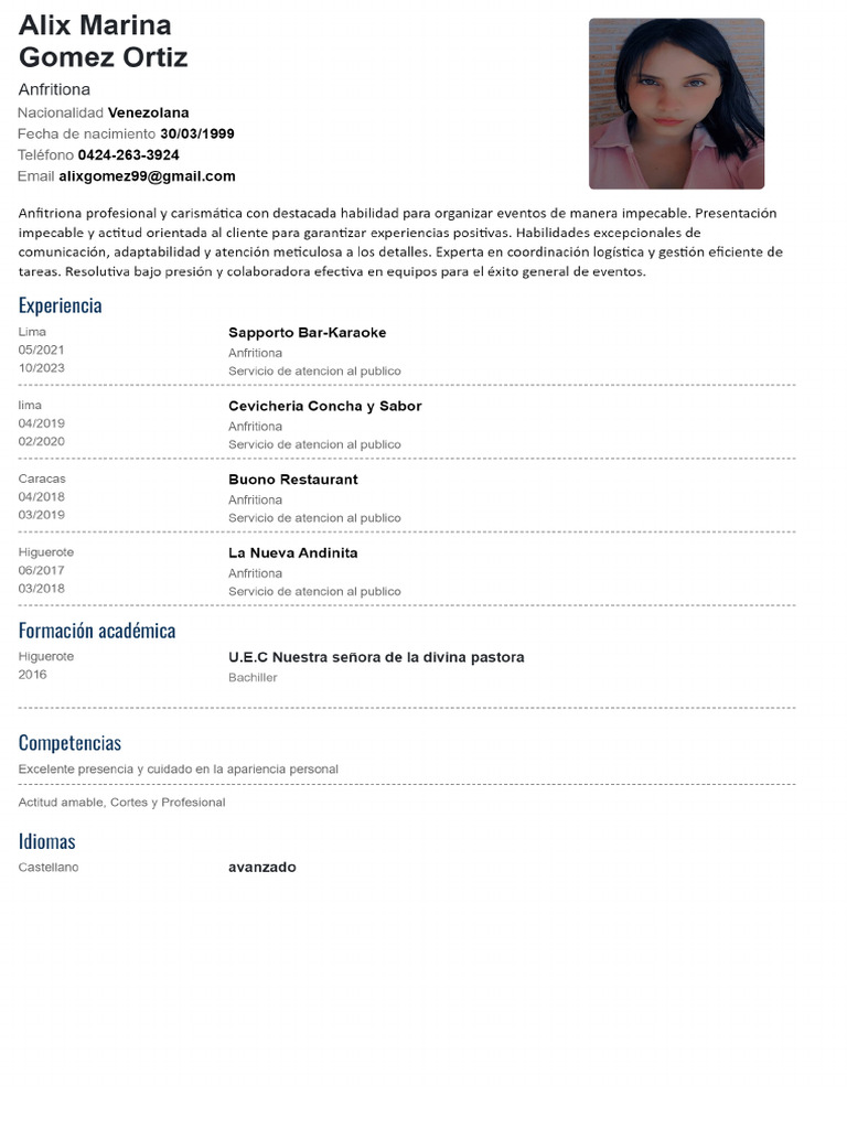 CV Alix Gomez 2 | PDF