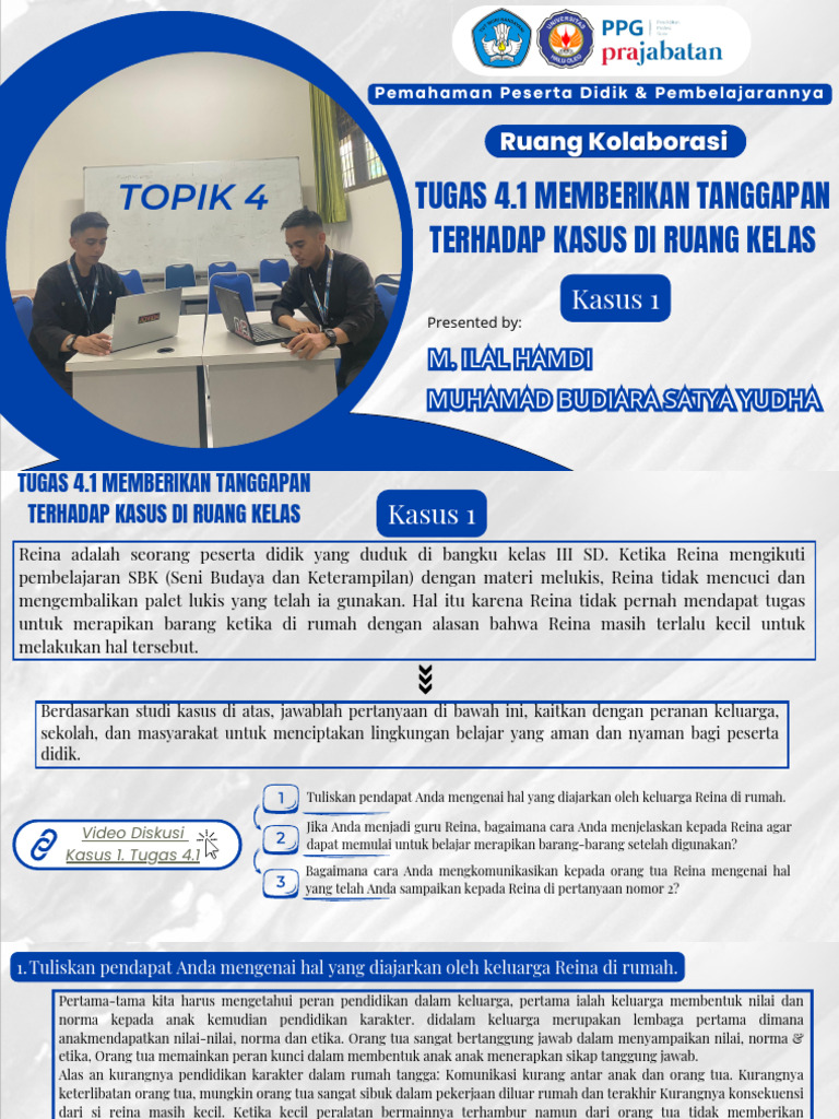 Topik 4 PPDP. Ruang Kolaborasi - Tugas 4.1 Memberikan Tanggapan Terhadap Kasus (Kasus 1) | PDF ...