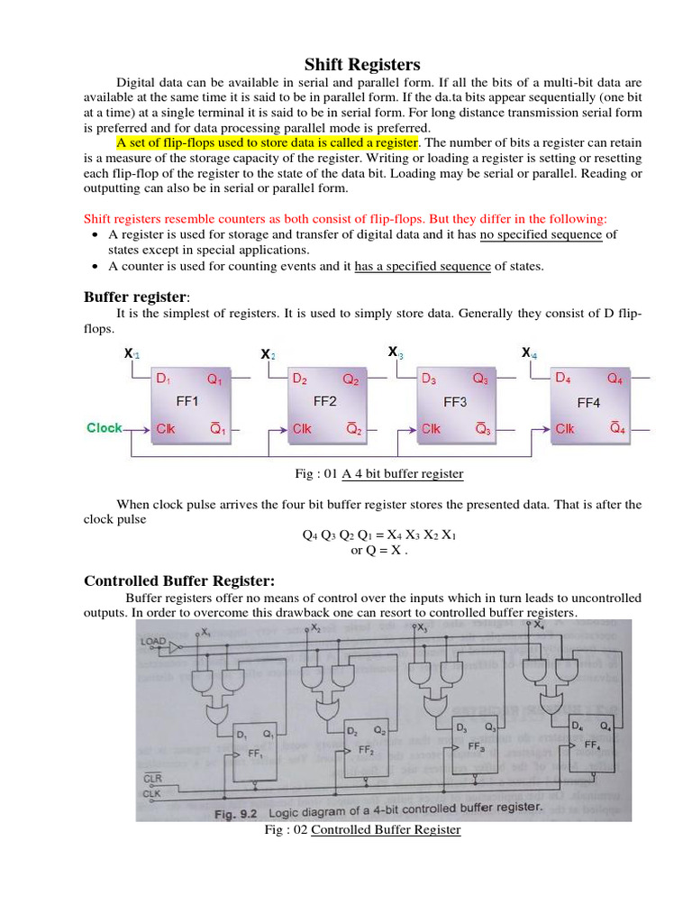 Digital Electronics (Physics) - Shift Registers | PDF | Bit ...