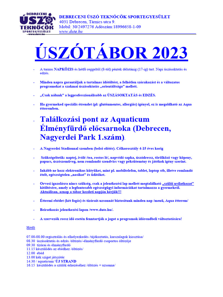2023 Napkozis Heti Program | PDF