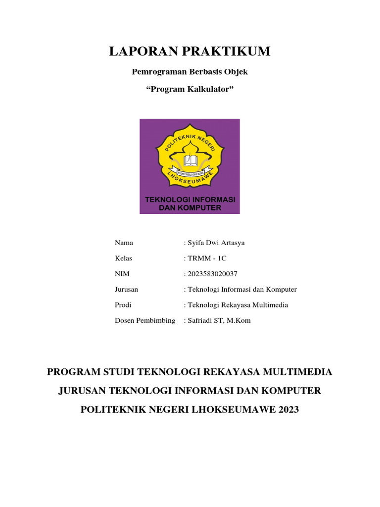 Laporan Praktikum Pbo 2 | PDF