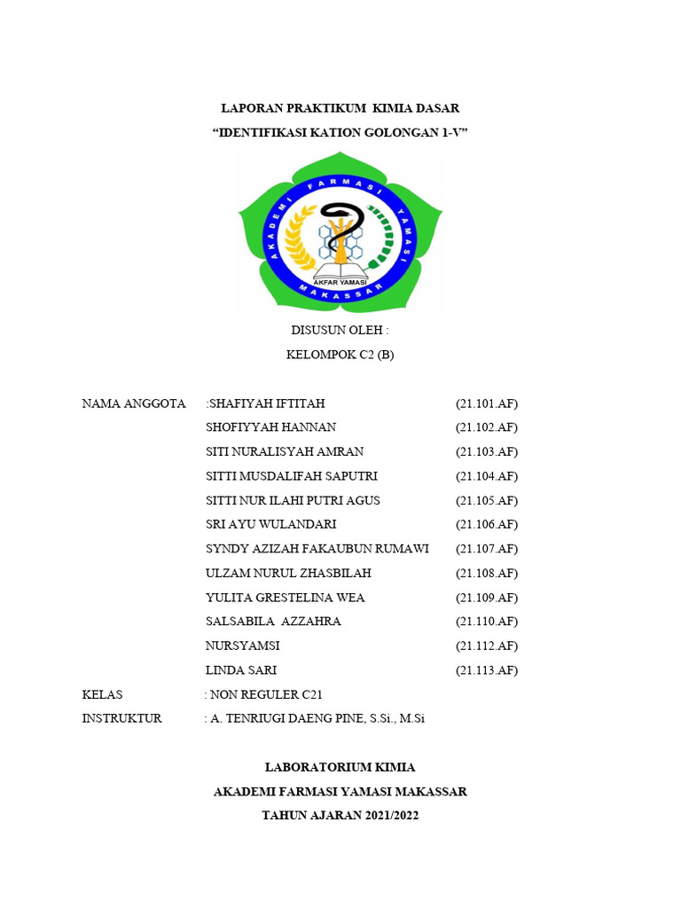 Laporan Identifikasi Kation | PDF