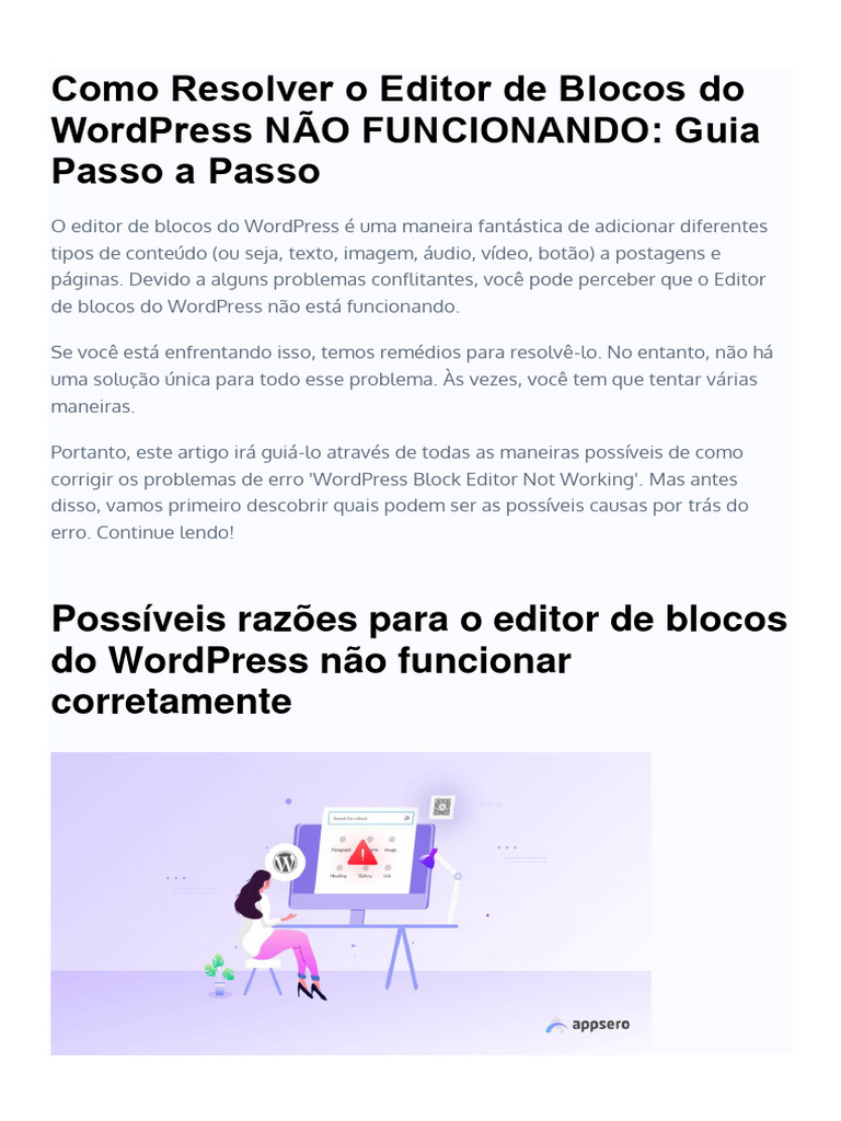 Como Resolver o Editor de Blocos Do WordPress NÃO FUNCIONANDO | PDF | Plug-in (informática ...