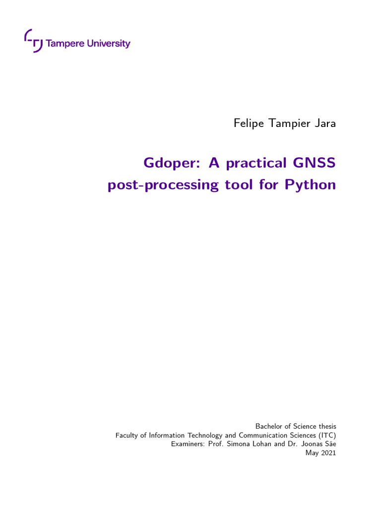 A practical GNSS post-processing tool for Python 说明书Python | PDF | Latitude | Geodesy