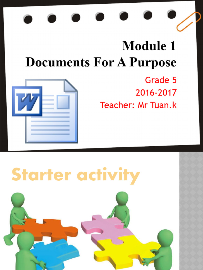 Module 1 Documents For A Purpose | PDF | Microsoft Word | Written ...