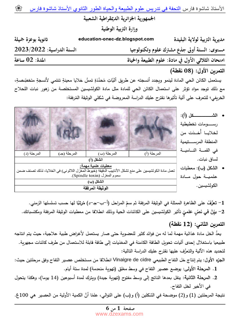 Dzexams 1as Sciences 472910 | PDF
