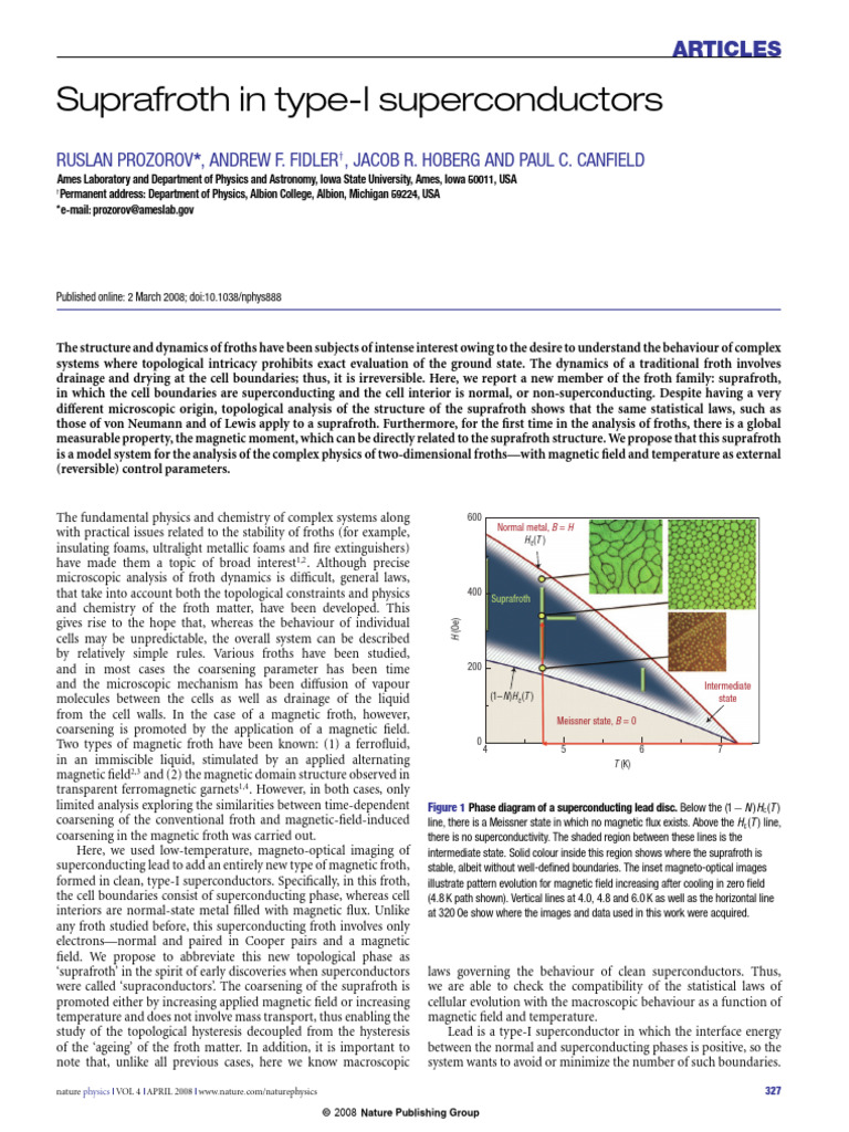Estado Intermedio en Superconductores | PDF | Superconductivity | Materials Science