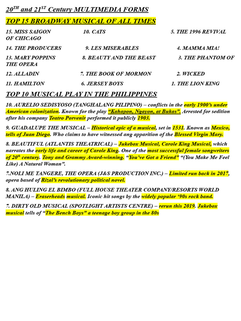 20TH and 21ST Century MULTIMEDIA FORMS | PDF