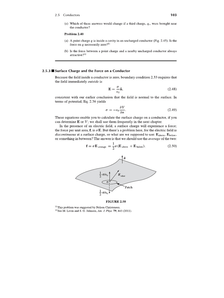 Froce in Electrostatics | PDF