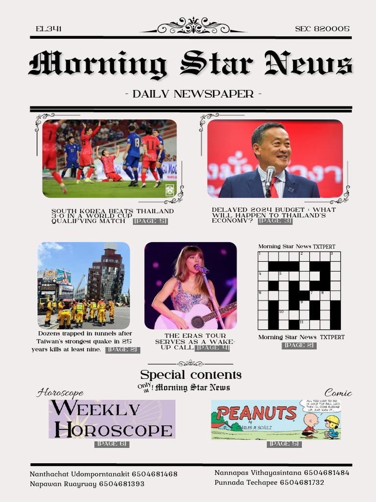 Morning Star News-Newspaper Project | PDF | Thailand | Singapore