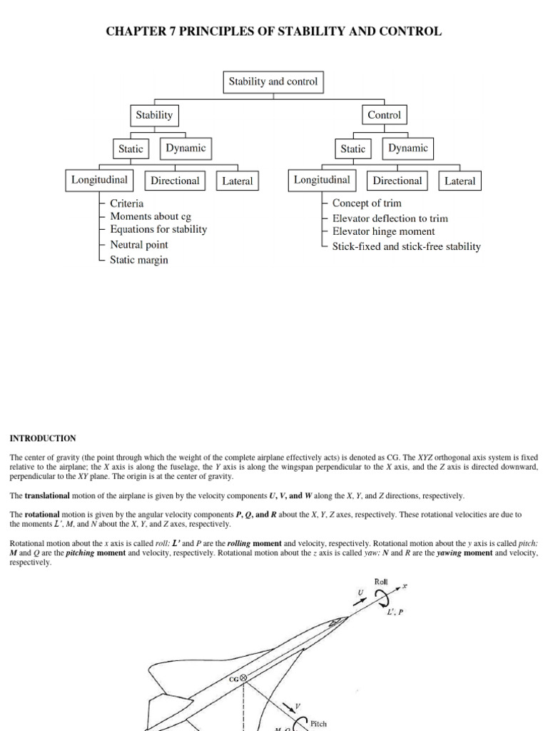 Chapter 7 Principles of Stability and Control | Download Free PDF | Rotation | Lift (Force)