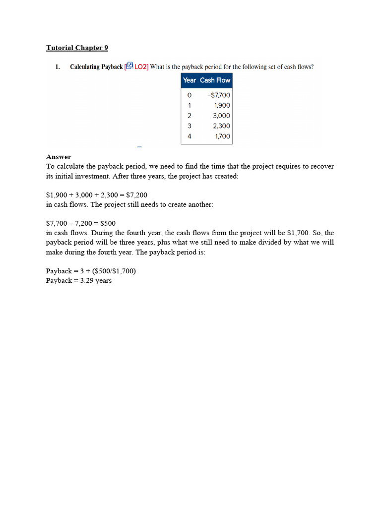 Tutorial Chapter 9 (Week 4) A | PDF | Net Present Value | Discounted Cash Flow
