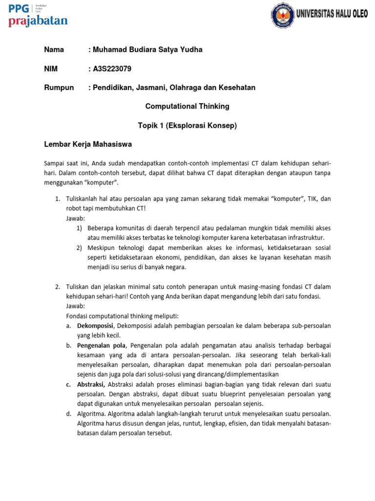 Computational Thinking Topik 1 Eksplorasi Konsep Lembar Kerja