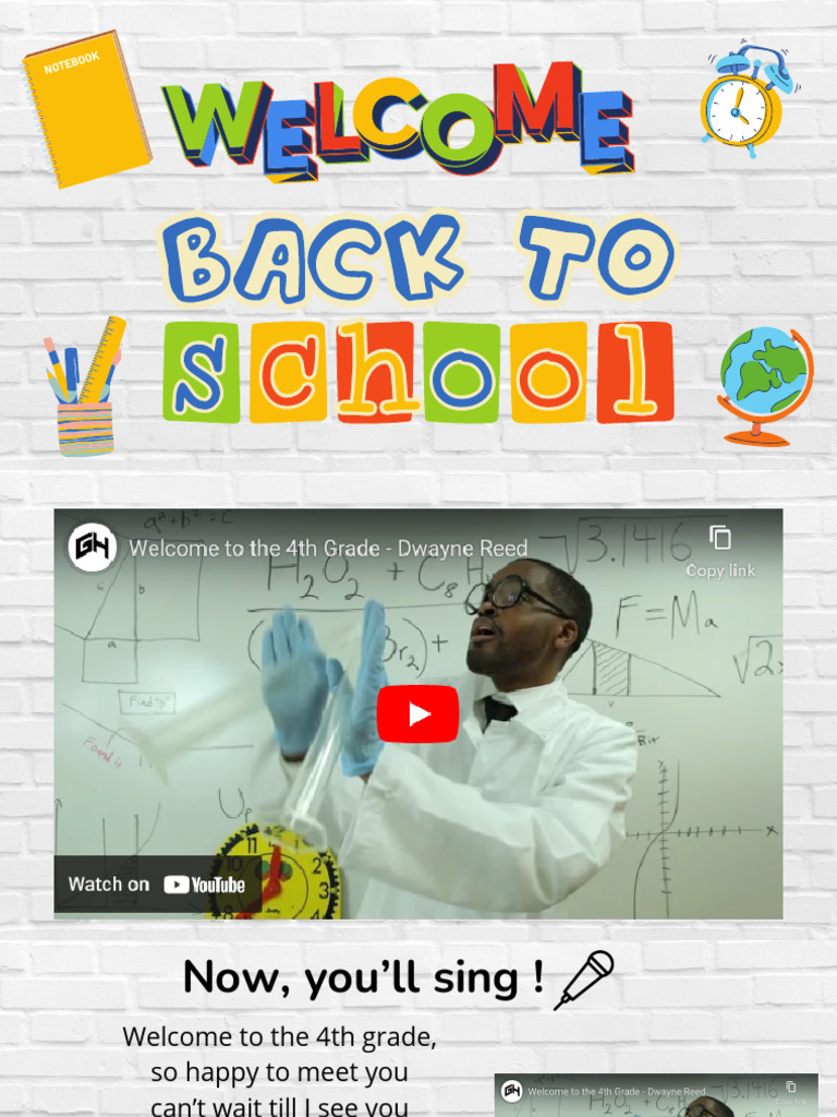 Welcome Back To School - 4th Grade | PDF