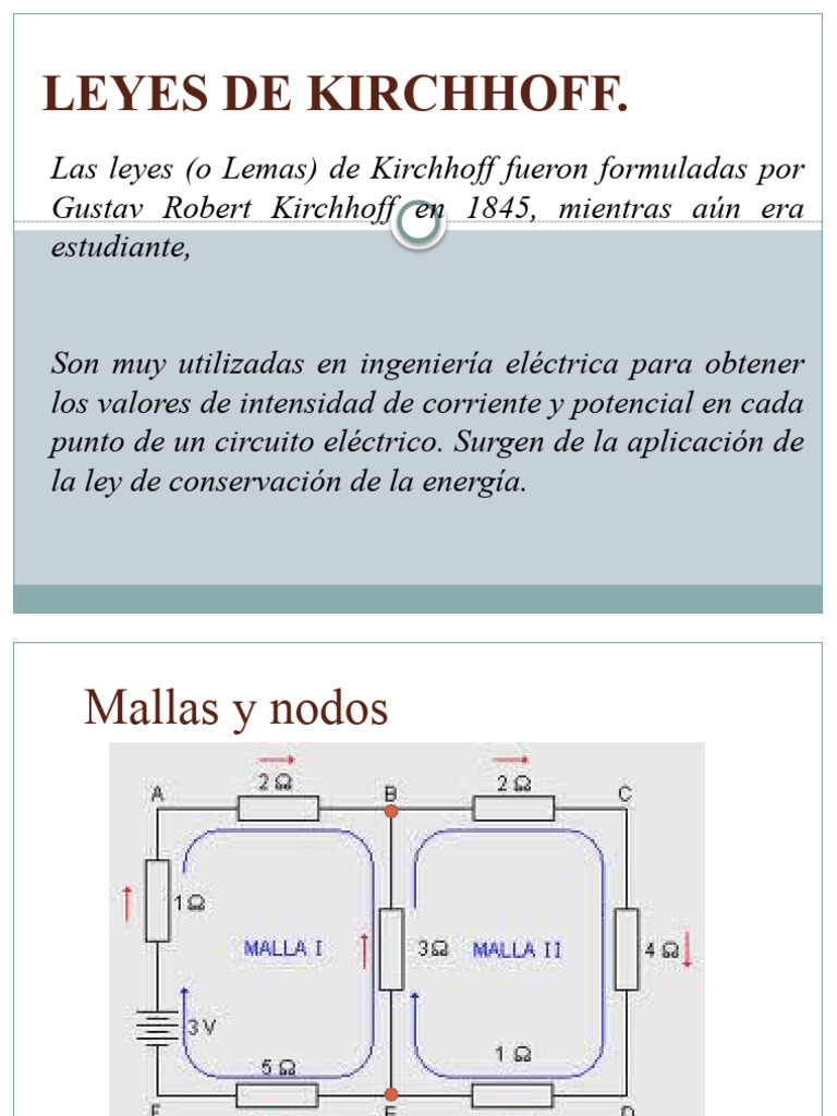 Leyes de Kirchhoff | PDF | Corriente eléctrica | voltaje