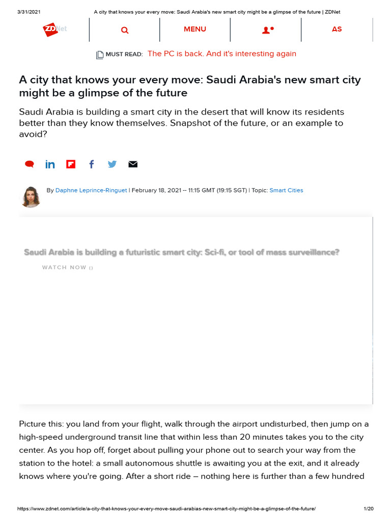 Saudi Arabia's Futuristic Smart City | PDF | Virtual Private Network ...