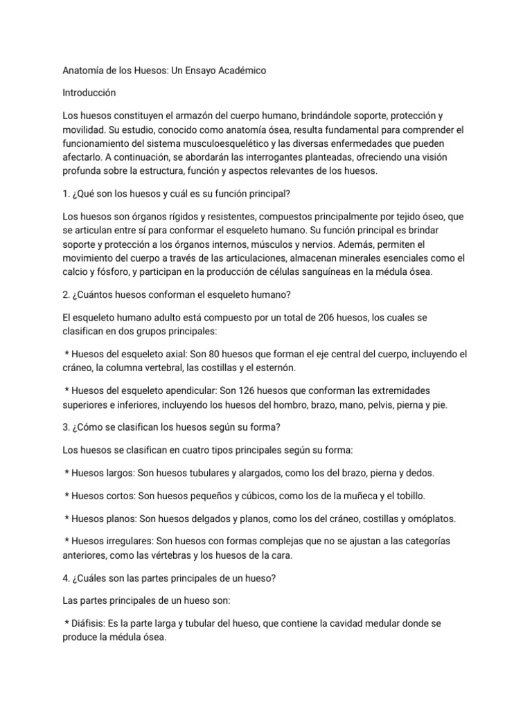 Anatomía De Los Huesos Pdf Articulación Hueso