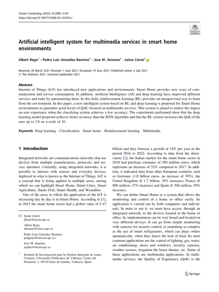 Artificial Intelligent System For Multimedia Services in Smart Home ...