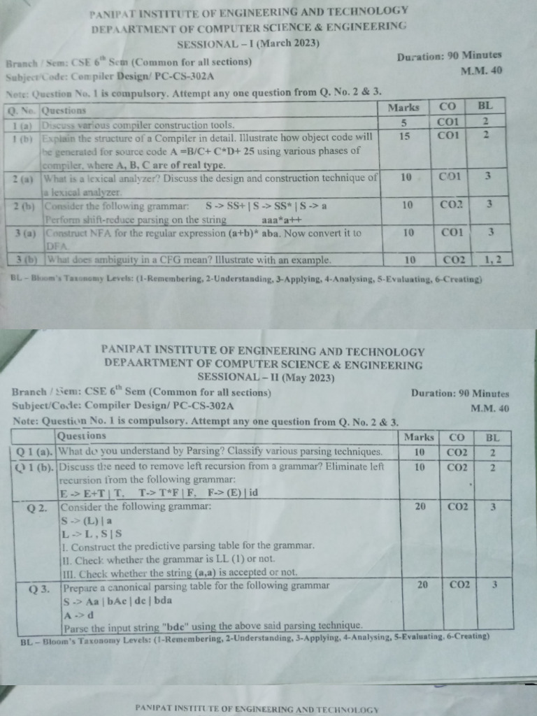 B.Tech 6th Sem Sessional | PDF | Computer Programming | Computer Science