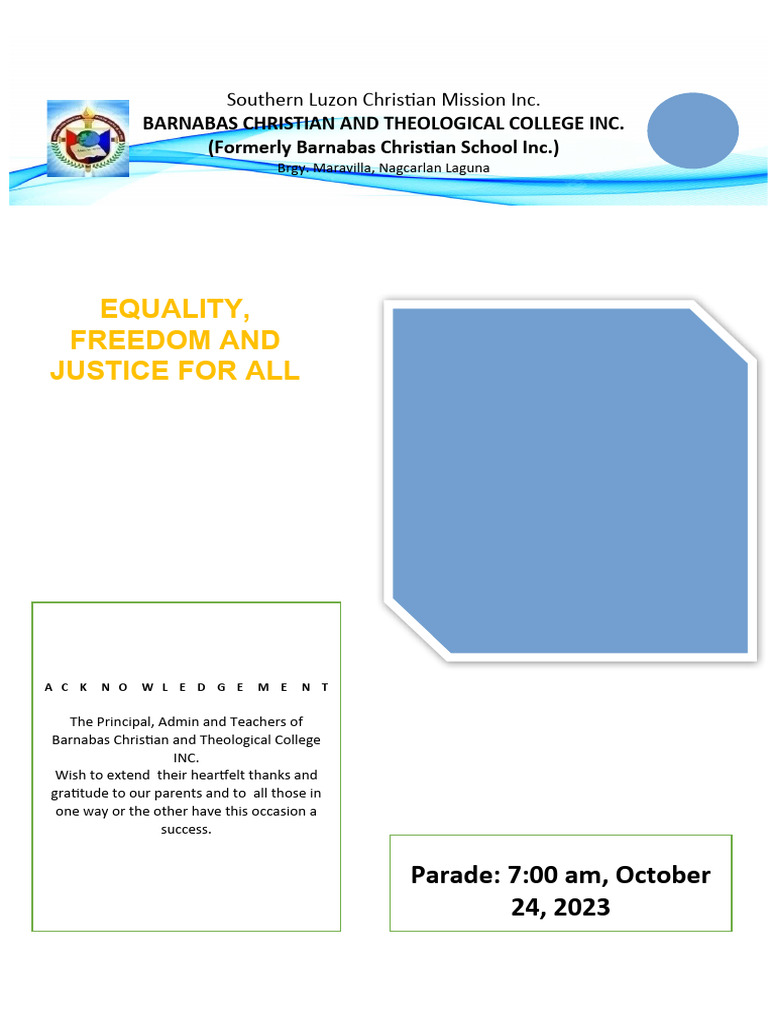 Equality, Freedom and Justice For All | PDF