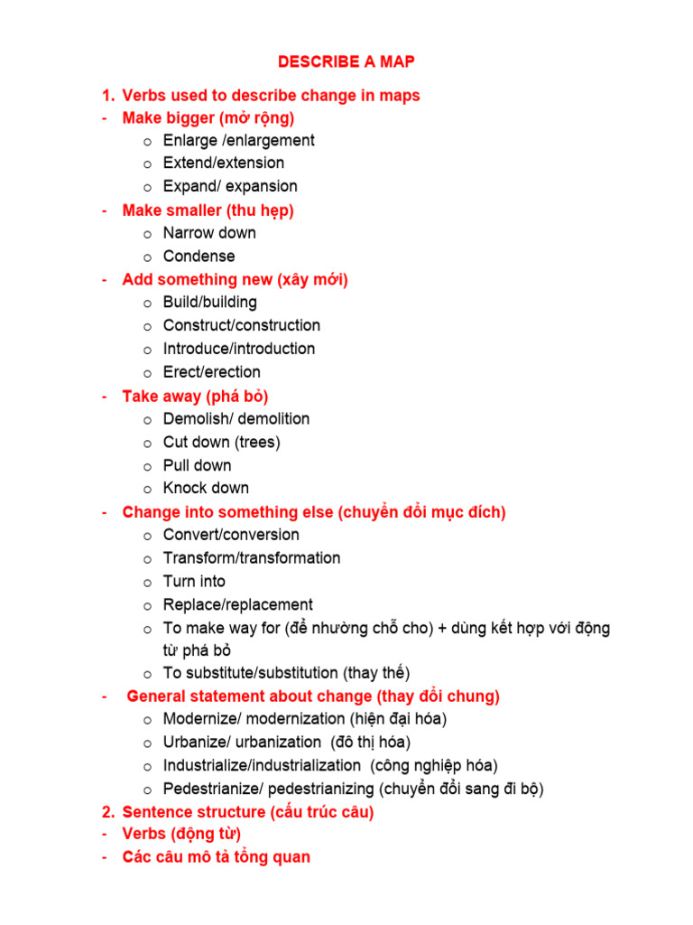 Map Change Description Guide | PDF | Grammatical Tense | Linguistics