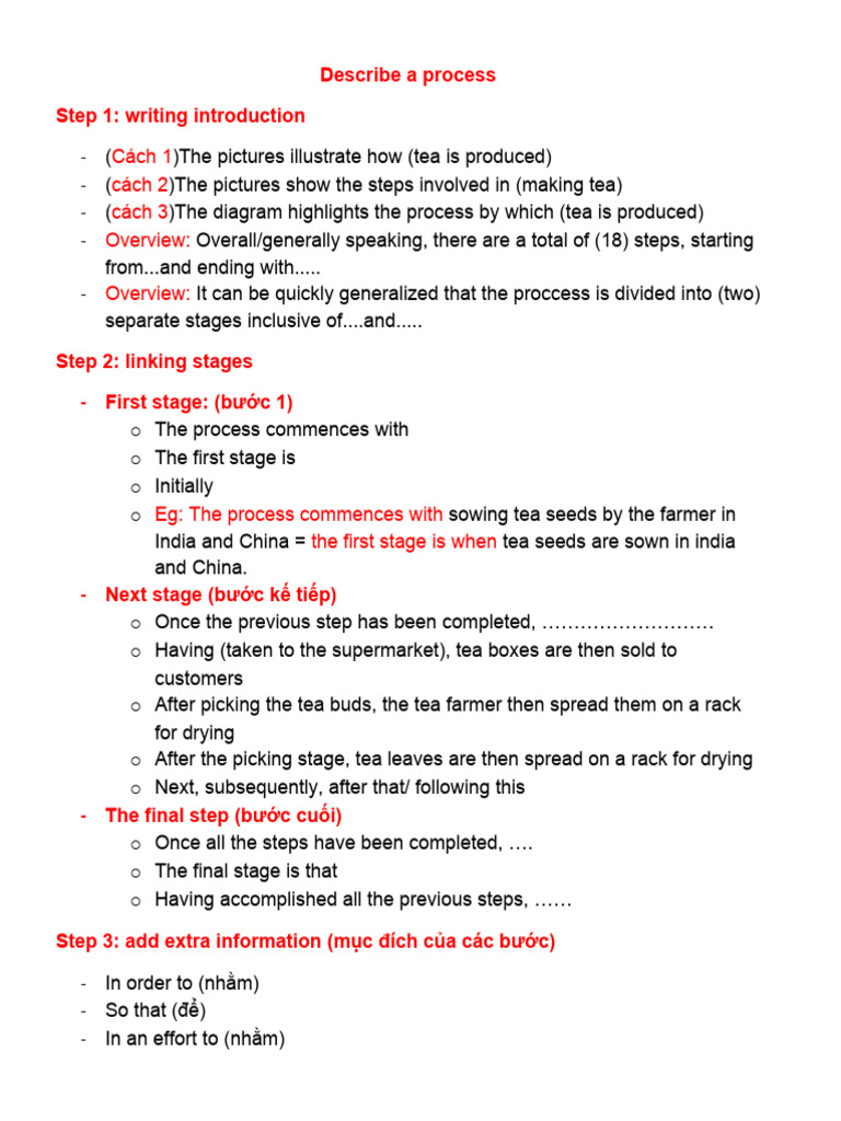 DESCRIBE A PROCESS-FIRST LESSONS | PDF | Tea | Sowing