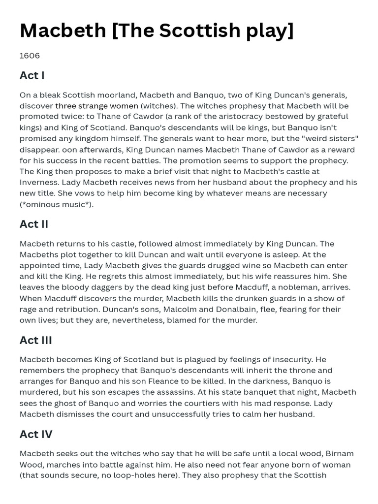 Macbeth | PDF | Macbeth | Shakespearean Tragedies